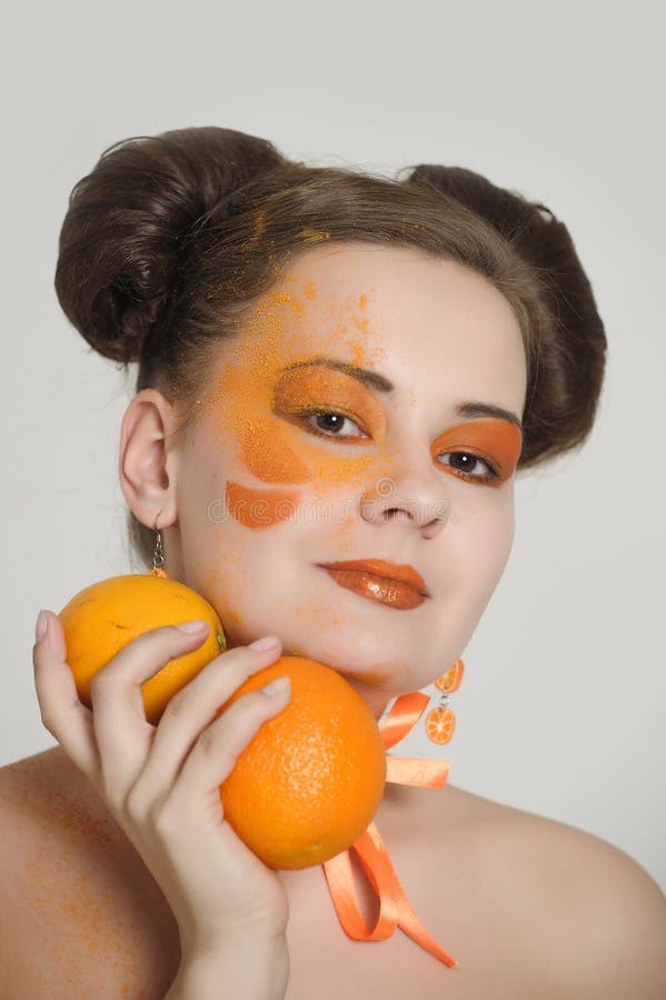 Beautiful Girl with Oranges Stock Photo - Image of female, blond: 24795504