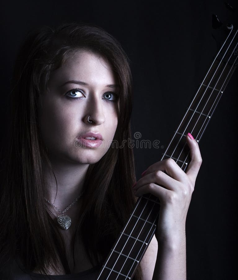 Beautiful Girl Playing Guitar Stock Photo - Image of playing, skill ...