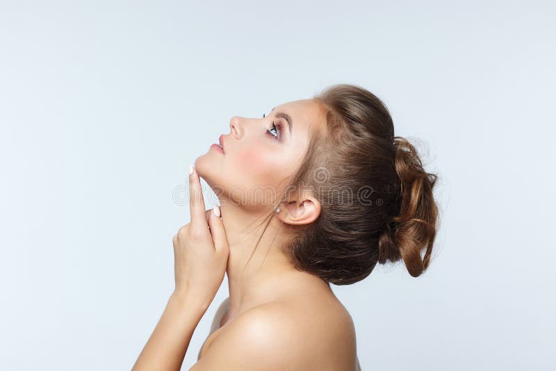 Beautiful Girl Posing in Front of the Camera. Studio Photo Shoot Stock ...