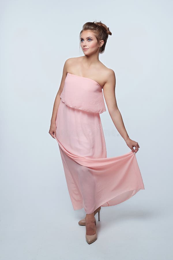 Beautiful Girl Posing in Front of the Camera. Studio Photo Shoot Stock ...