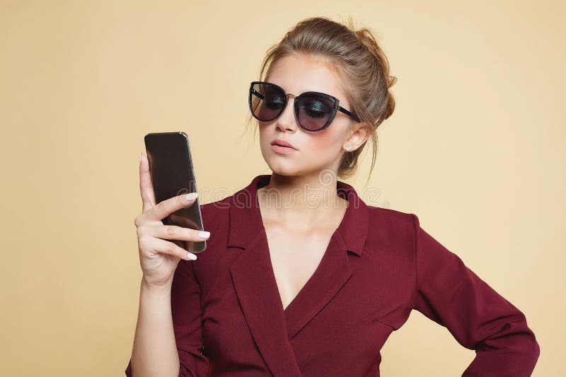 Beautiful Girl Posing in Front of the Camera. Studio Photo Shoot Stock ...