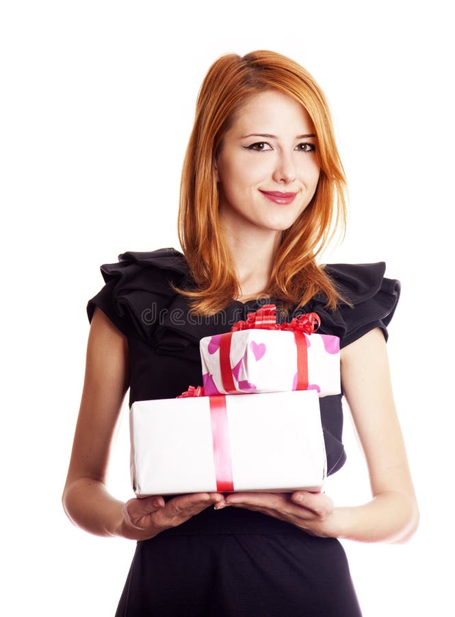 Beautiful Girl with Present Boxes. Stock Photo - Image of beauty ...