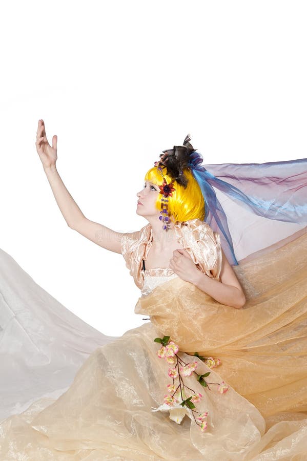 Beautiful Girl the Princess in a Fabric Stock Image - Image of adult ...