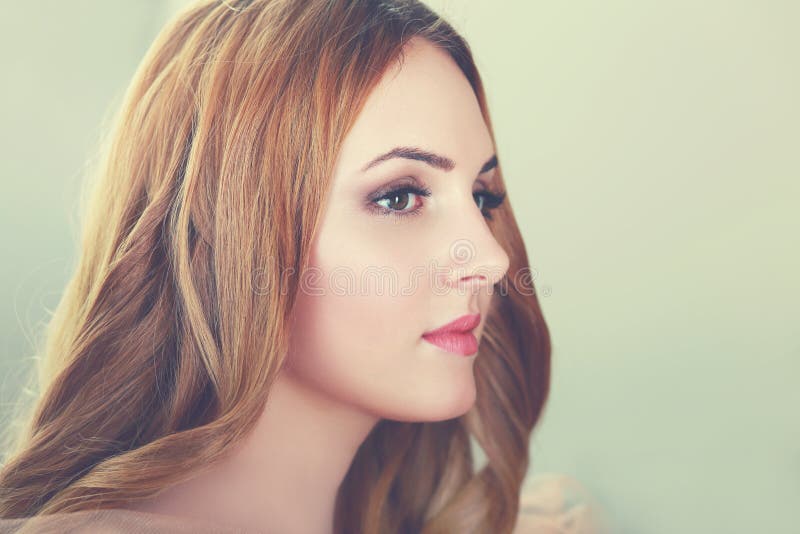 Profile of girl stock image. Image of girl, attractive - 63274317