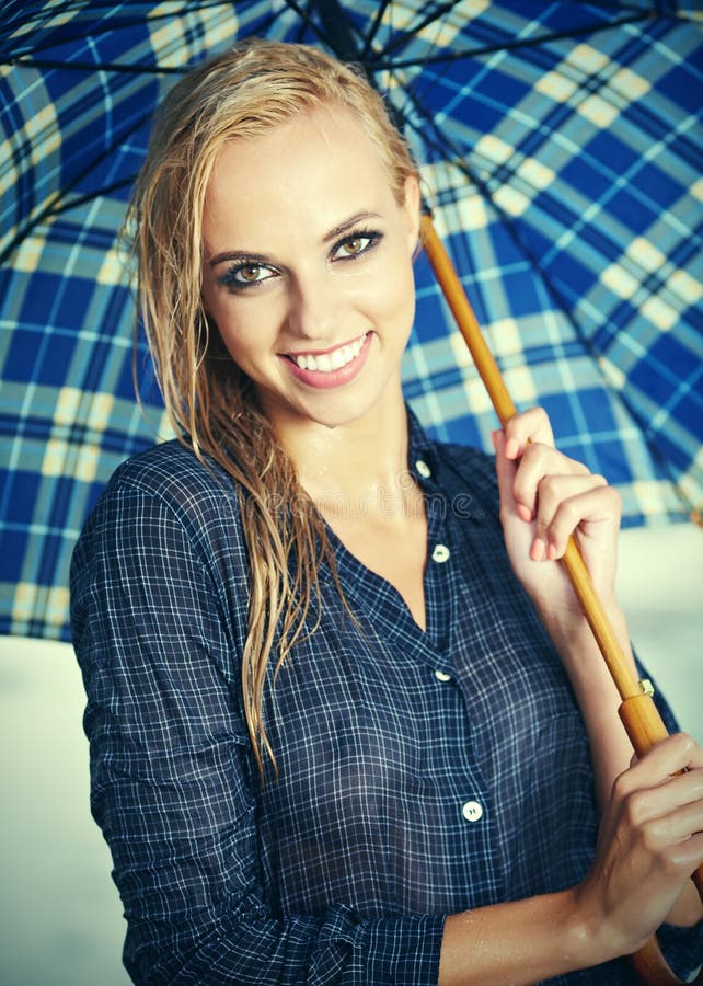 Beautiful girl in rain stock image. Image of caucasian - 26132855