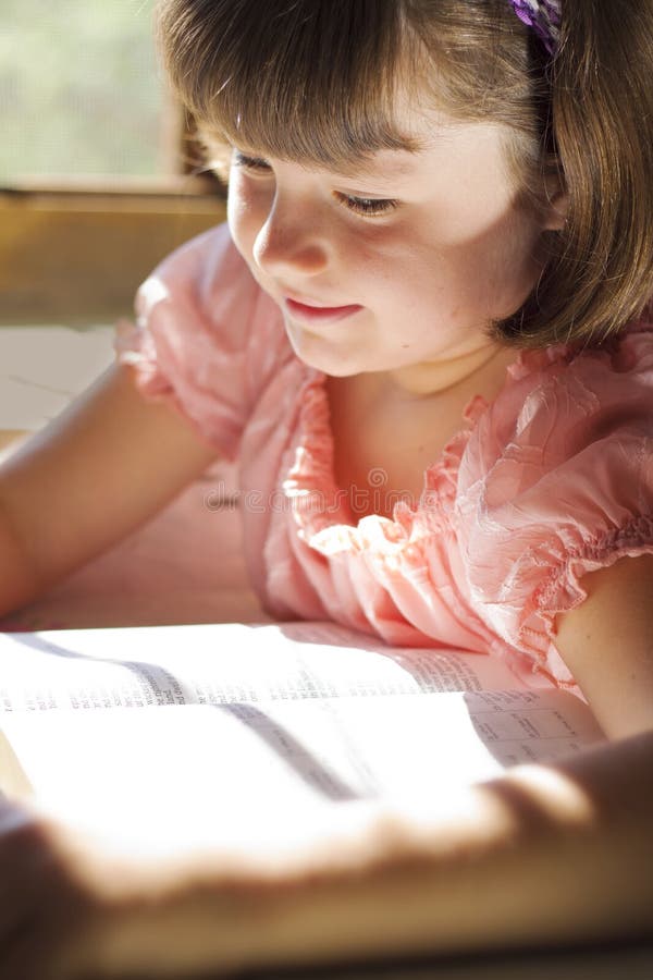 Beautiful Girl Reading Holy Bible Stock Photo - Image of bible ...
