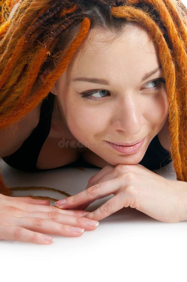 Beautiful Girl with Red Dreadlocks Stock Image - Image of redhaired ...