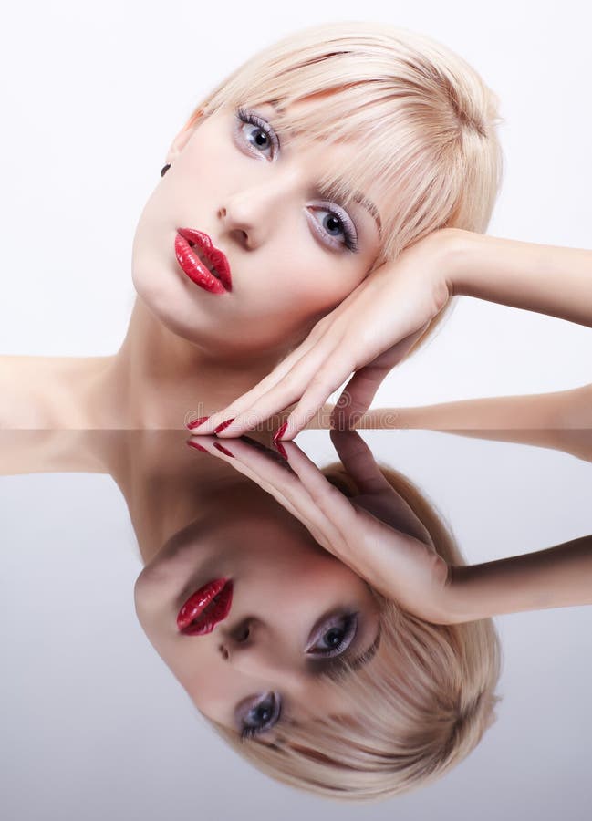Beautiful Girl and Reflection Stock Image - Image of people, pretty ...