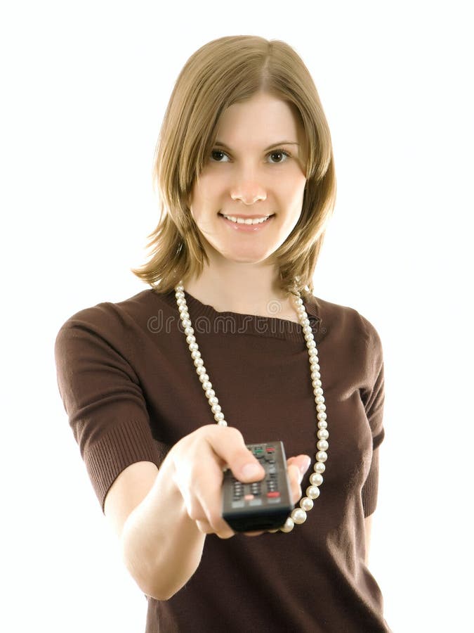 Beautiful Girl With A Remote Control. Picture Image: 8087085