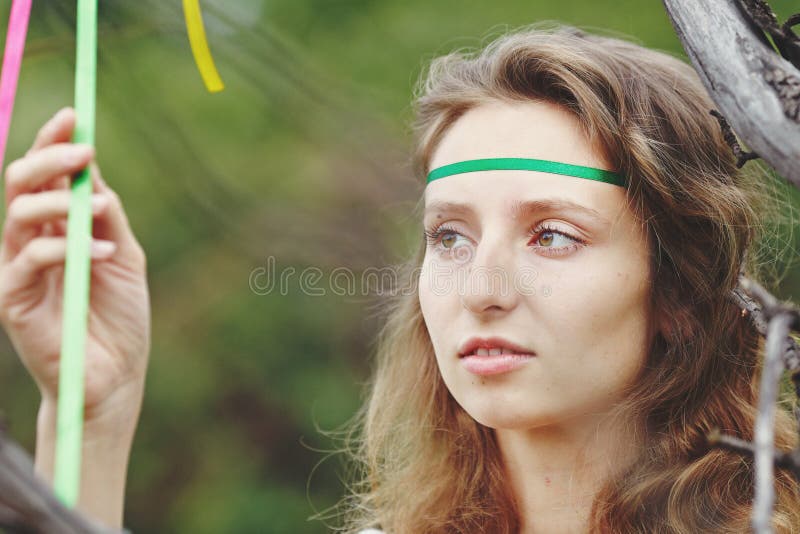 Beautiful Girl with Ribbons Stock Image - Image of teenager, portrait ...