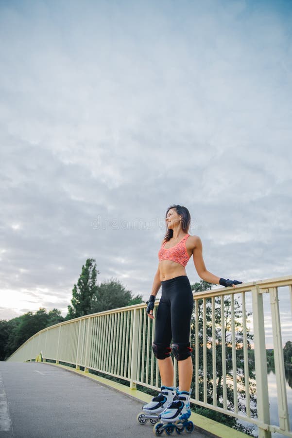 Beautiful Girl on Roller Skates Stock Photo - Image of sport, exercise ...