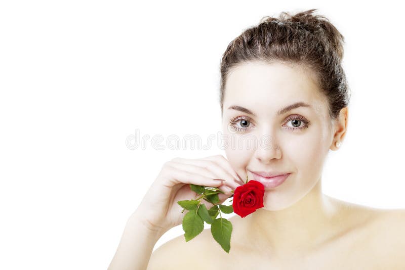 Beautiful girl with a rose stock image. Image of fashion - 12578039