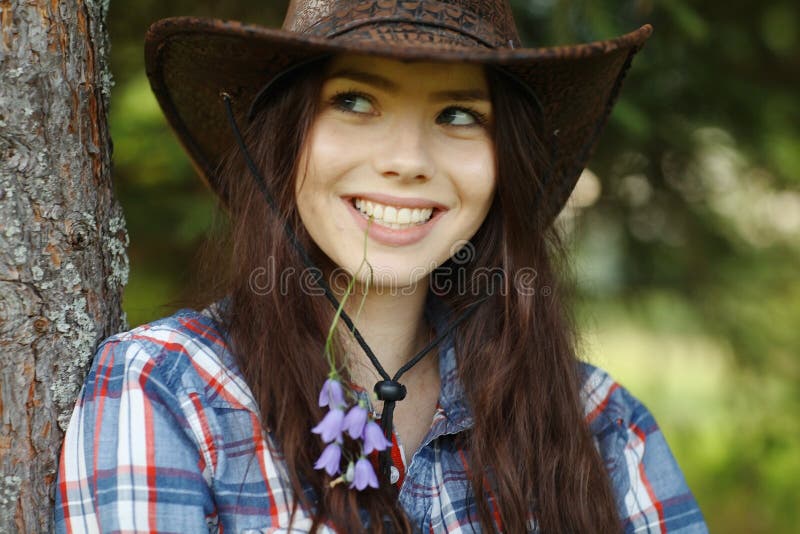 Beautiful Girl in Rustic Style Stock Photo - Image of redneck, hair ...