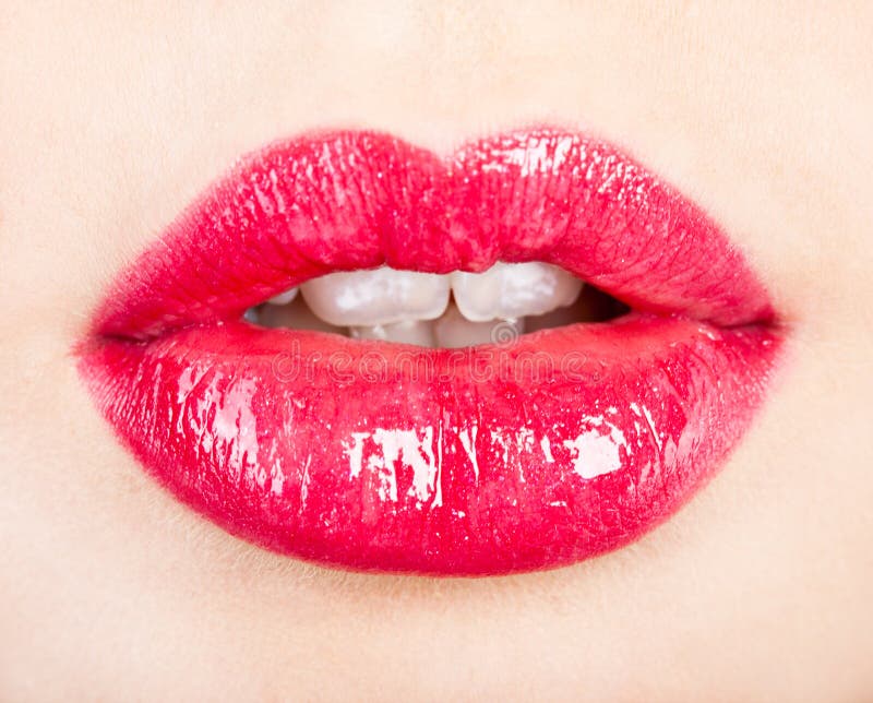 Beautiful Bright Lips Closeup Stock Photo - Image of health, beautiful ...