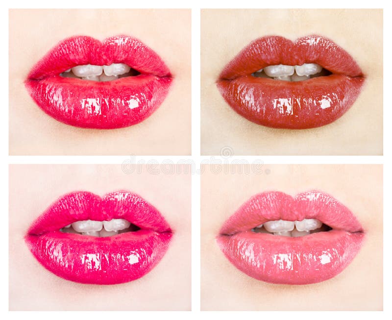 Collage of Female Lips Images, Ethnicities Mix Stock Image - Image of ...