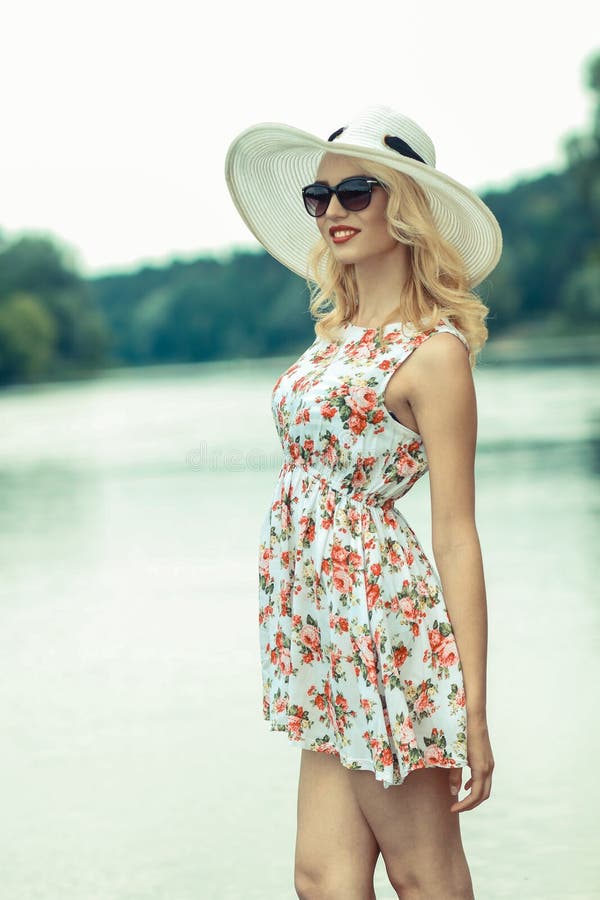 Beautiful Girl on the Shore Stock Photo - Image of lonely, nature: 70146404