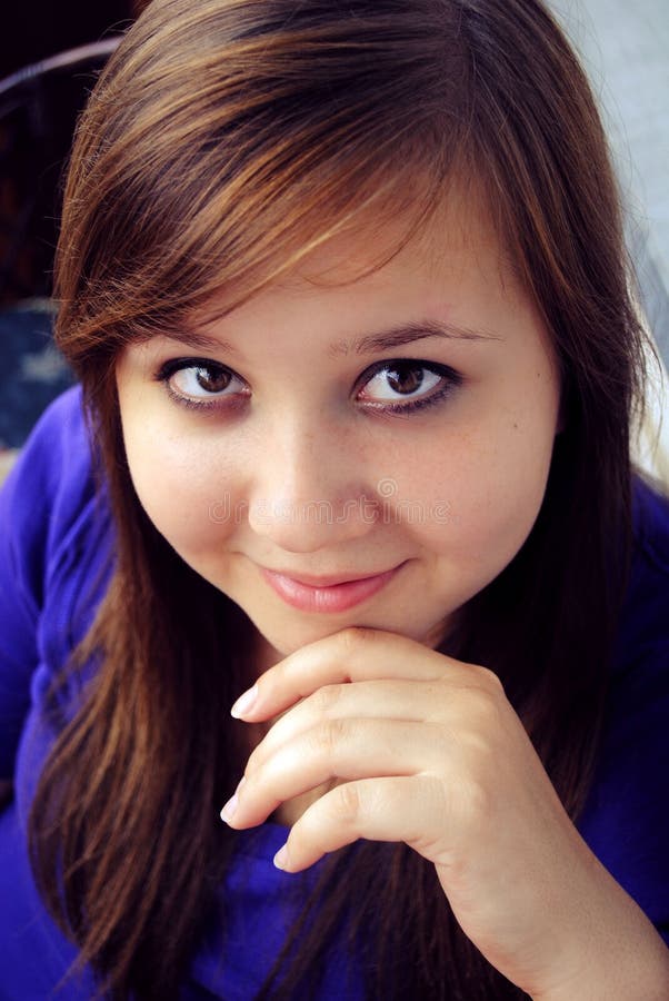 Beautiful girl is smiling stock photo. Image of looking - 16162936