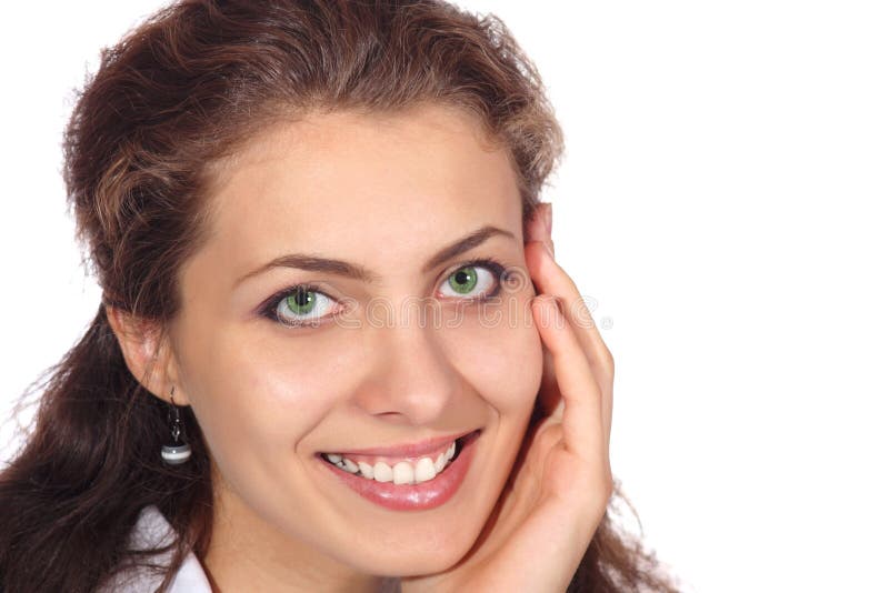 Beautiful girl smiling stock photo. Image of isolated - 19778426