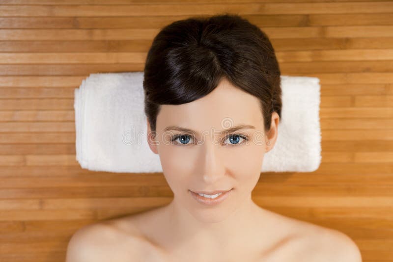 Beautiful girl on a spa stock image. Image of female - 19300523