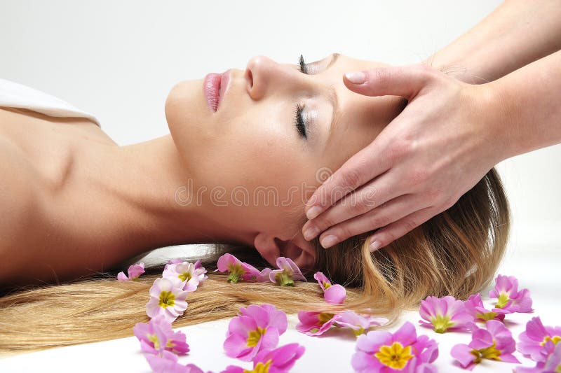 Beautiful girl in spa stock photo. Image of floral, feminineness - 8406666