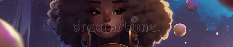 Beautiful Girl in Space. Portrait of a Beautiful Girl Stock Vector ...