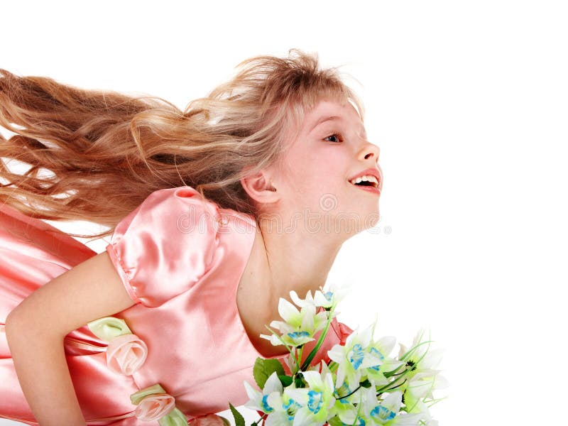 Beautiful Girl with Spring Flower. Stock Photo - Image of holding ...