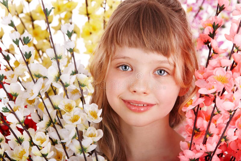 Beautiful Girl with Spring Flower. Stock Photo - Image of flower ...