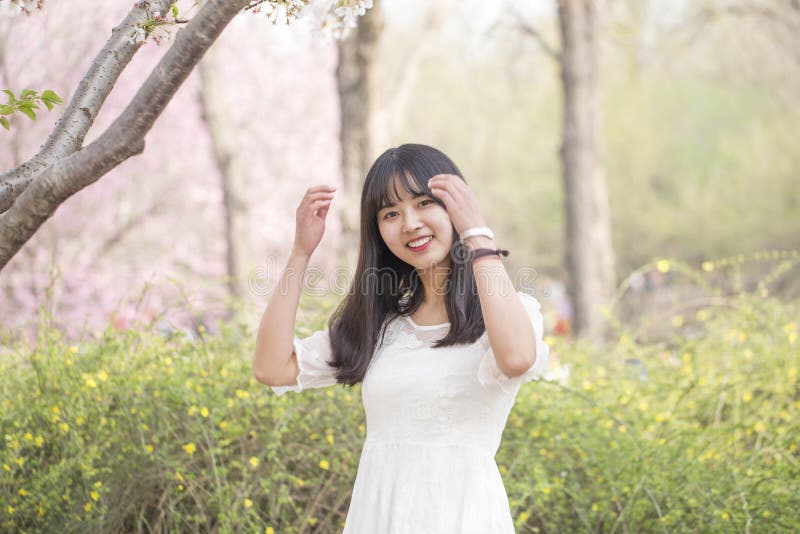 Beautiful Girl in Springtime Stock Photo - Image of beauty, grass: 91305068