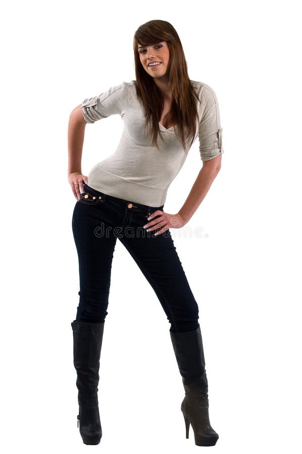 Beautiful girl standing stock image. Image of attractive - 19232849