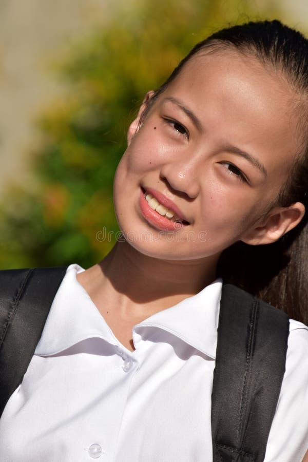 A Beautiful Girl Student Smiling Stock Image - Image of scholars ...