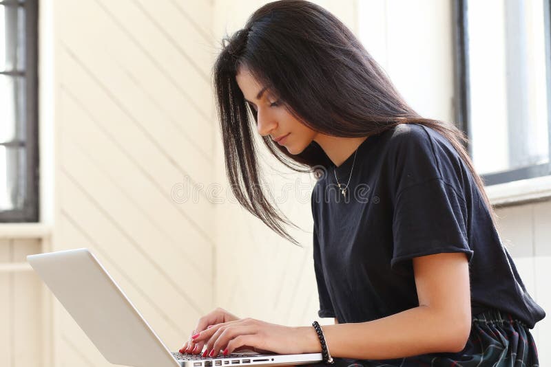 Beautiful girl stock image. Image of indoor, research - 60381705