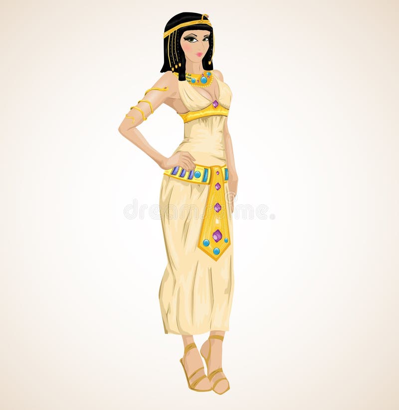 Beautiful Girl Stylized into Cleopatra Stock Vector - Illustration of ...