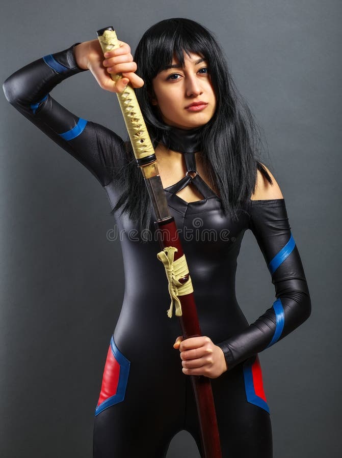 Beautiful girl with sword stock photo. Image of asian - 81137654