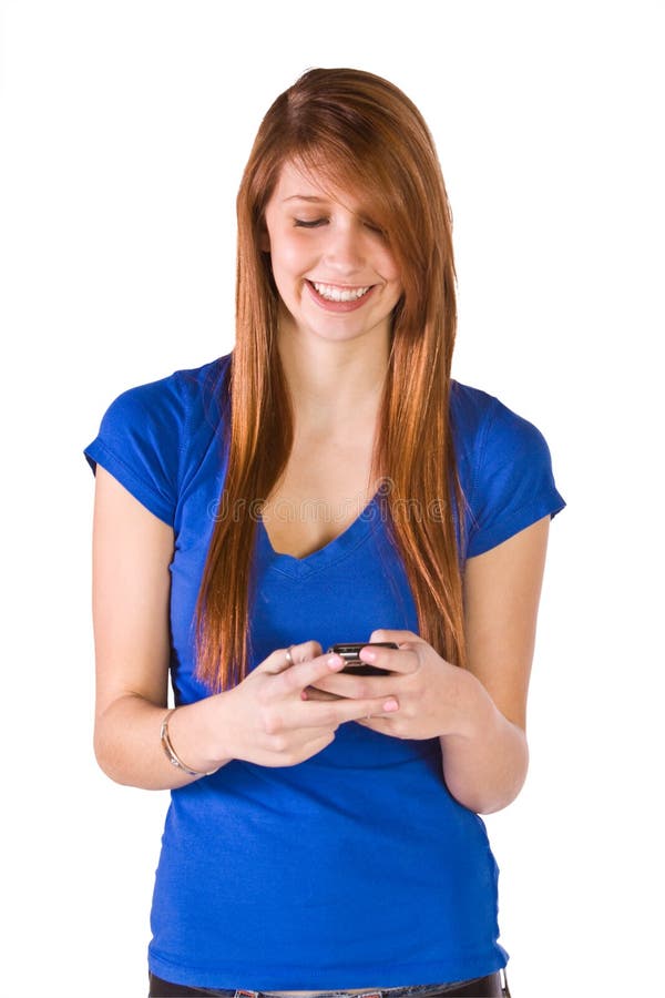 Cute girl texting stock image. Image of holding, text - 17324225