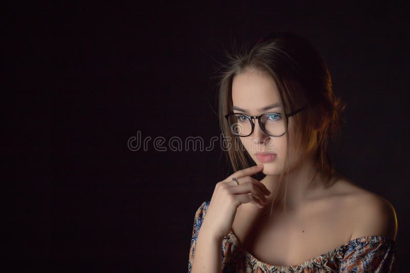 The Thinker Girl stock image. Image of brunette, beautiful - 56221