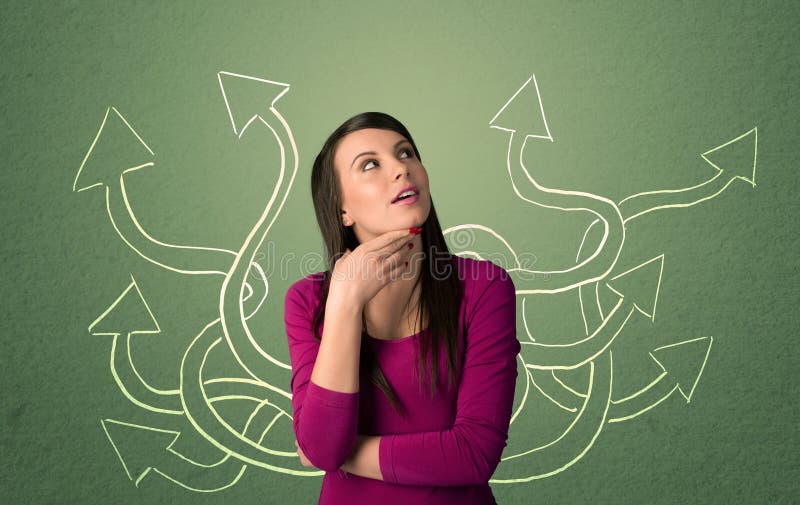 Beautiful Girl Thinking a Solution Stock Photo - Image of idea ...