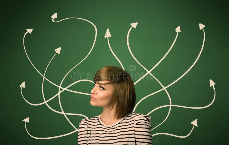 Beautiful Girl Thinking a Solution Stock Photo - Image of person ...