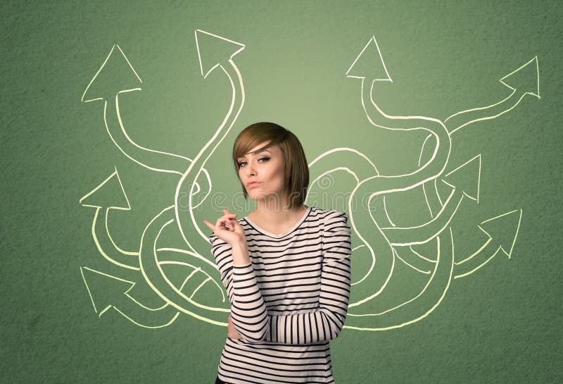 Beautiful Girl Thinking a Solution Stock Image - Image of challenge ...