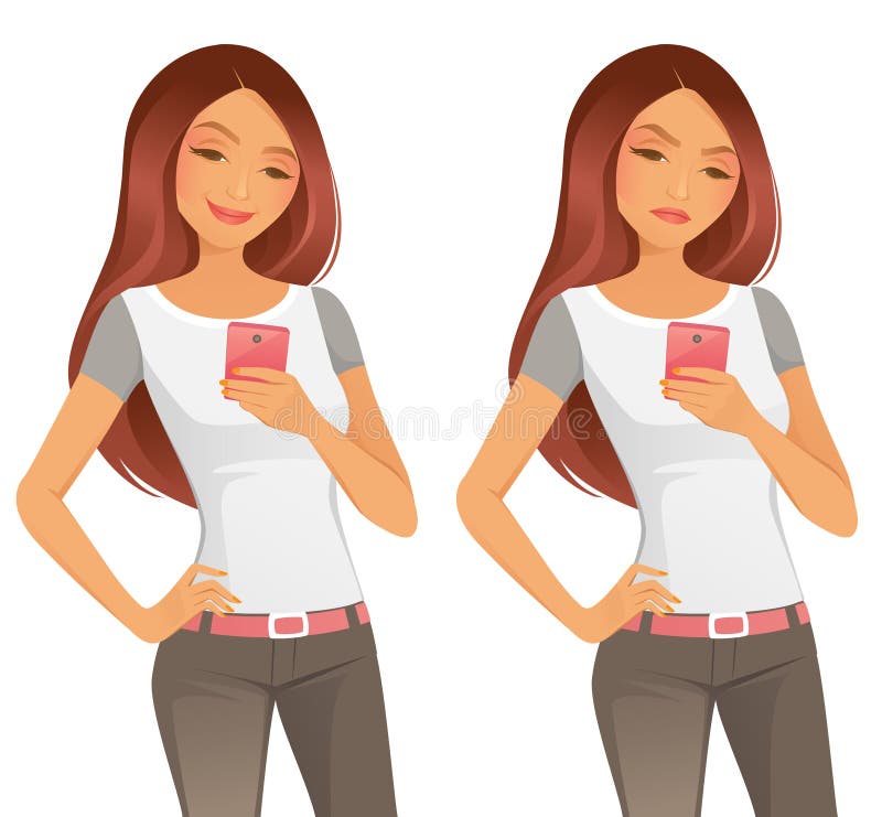 A Girl Using Isometric Interior Design App Connected with Smartphone ...