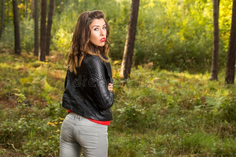 Beautiful Girl Walks In The Woods Stock Image Image Of Sensual Forest 60579941