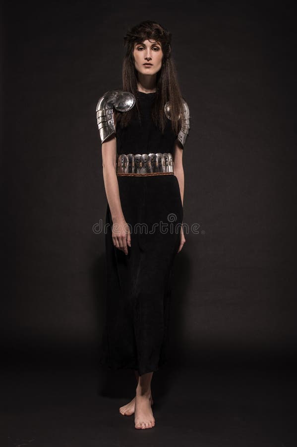 Beautiful Girl Warrior in Medieval Clothes Stock Photo - Image of ...