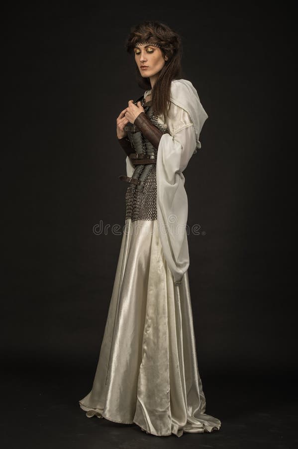 Beautiful Girl Warrior in Medieval Clothes Stock Photo - Image of ...