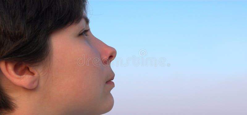 Beautiful Girl Watching Stare into the Distance Stock Image - Image of ...