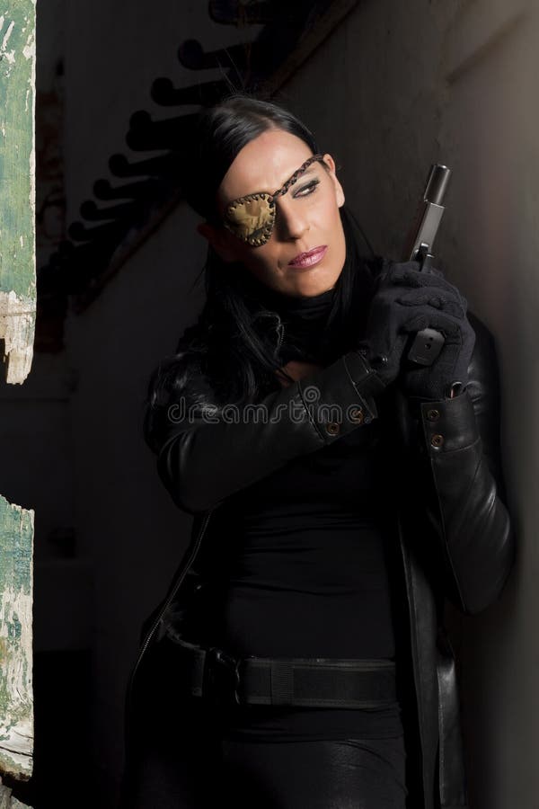 Beautiful girl with weapon stock photo. Image of beautiful - 29165860