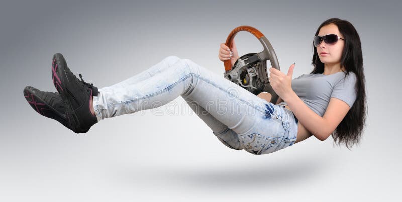 Beautiful Girl with a Wheel Stock Image - Image of fashion, glamorous ...