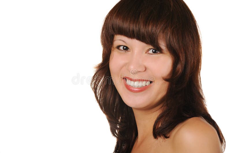 The Beautiful Girl on a White Background Stock Photo - Image of person ...