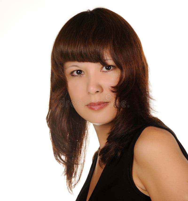 The Beautiful Girl on a White Background Stock Photo - Image of beauty ...