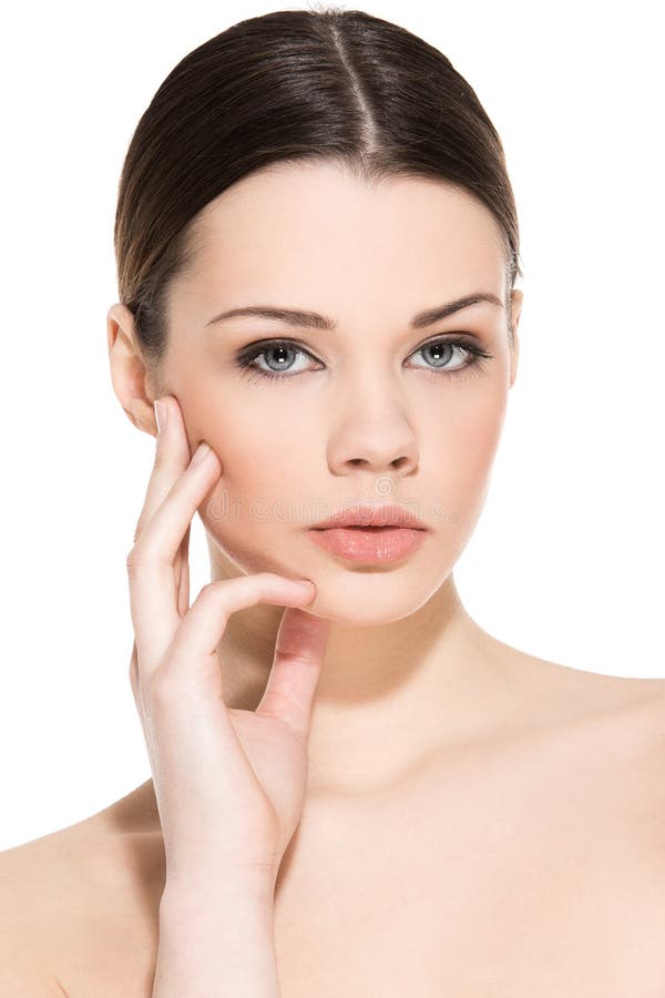 Beautiful Girl On A White Background Stock Image - Image of isolated ...