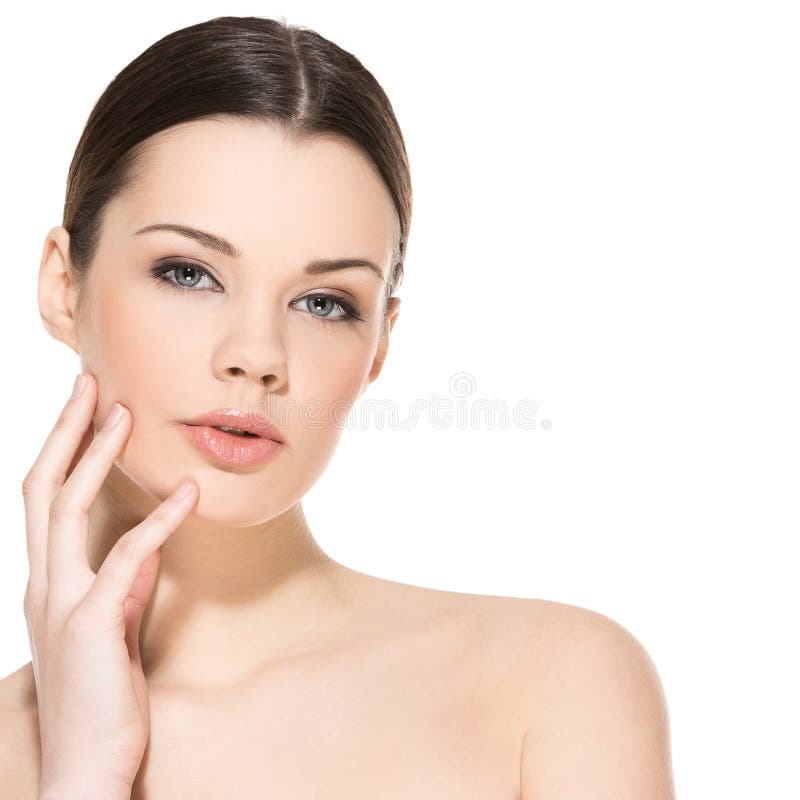 Beautiful Girl on a White Background Stock Image - Image of lovely ...