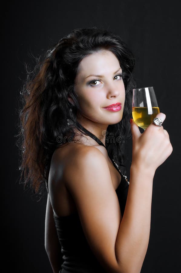Girl and wine stock photo. Image of luxurious, girl, attractive - 36298204